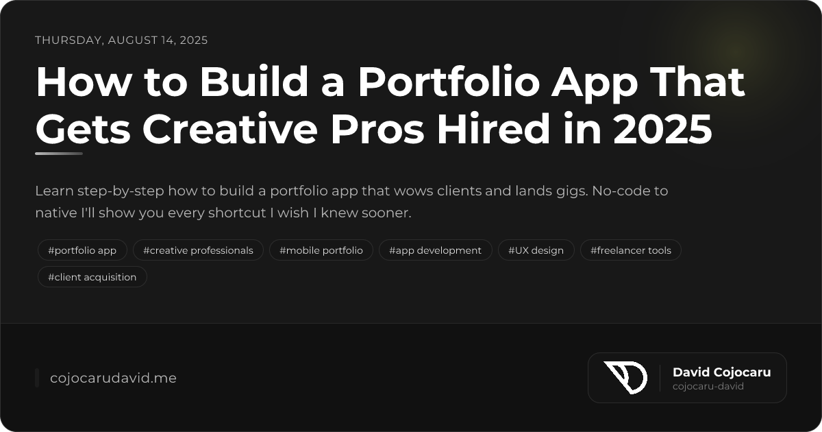 How to create a portfolio app for creative professionals - Cojocaru David