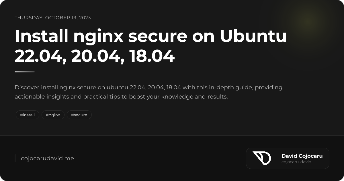 Install nginx secure on Ubuntu 22.04, 20.04, 18.04