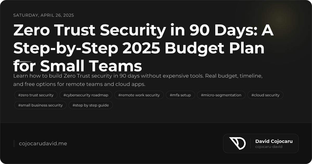Zero Trust Security in 90 Days: A Step-by-Step 2025 Budge...